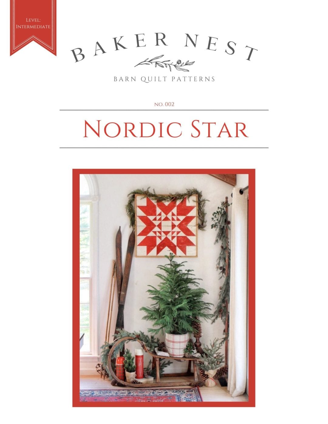 Nordic Star Barn Quilt Pattern - Painted
